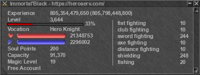 Immortal'Black - Characters - Heroserv
